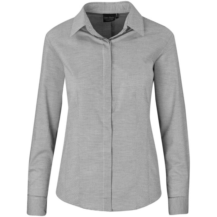 Ladies Long Sleeve Taylor Shirt – Grey – Brand Genius